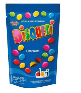 Pastilhas de chocolate confeitadas 120g - Disqueti