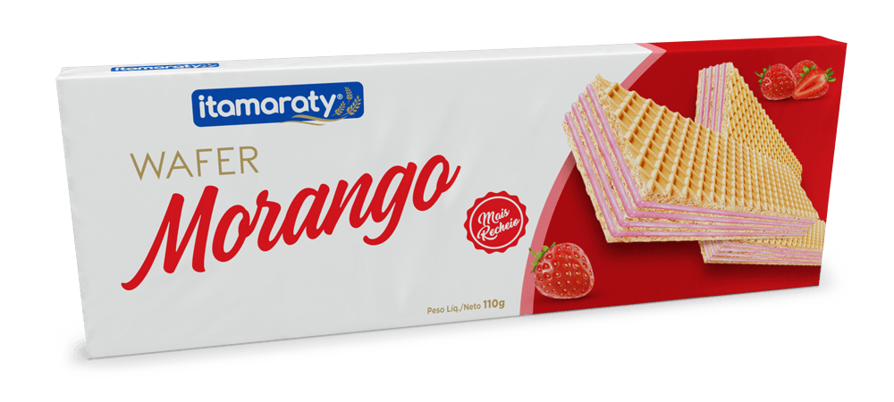 Wafer sabor Morango Pacote com 110g - Itamaraty