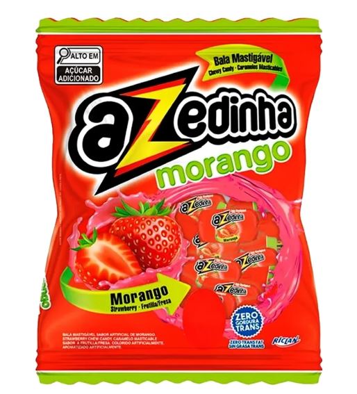 Bala Azedinha mastigável sabor Morango 600g - Riclan