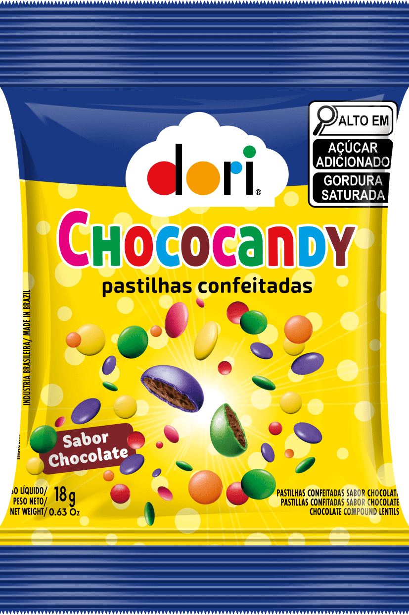 Pastilhas confeitadas Chococandy sabor chocolate com 24 unidades de 18g ...