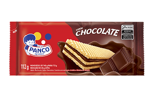 Waffer recheado sabor chocolate com 112g - Panco
