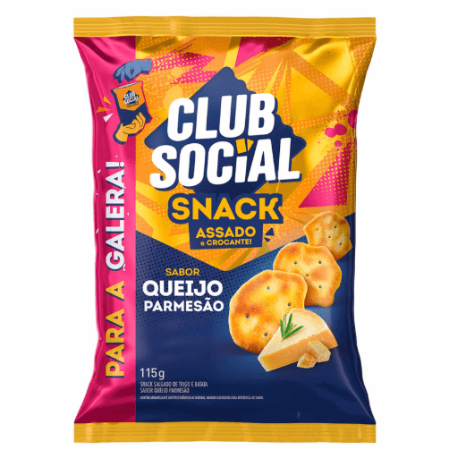Snack Club Social sabor queijo parmesão com 115g - Mondelez