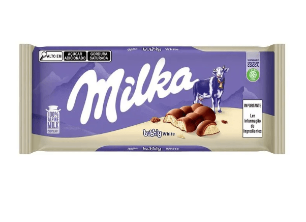 Chocolate Bubbly White 95g - Milka | Mano's Doces