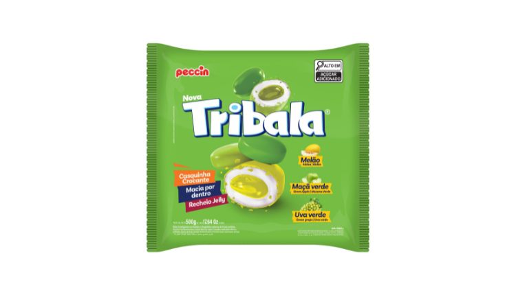 Bala sabor Melão, Maçã Verde e Uva Verde pacote com 500g - Tribala